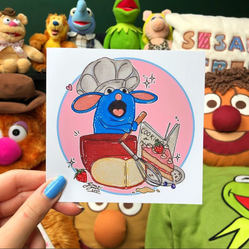 Tutter Mouse Baking, A6 Mini Print by Graceowenart 5 X 5 Inches, Art ...