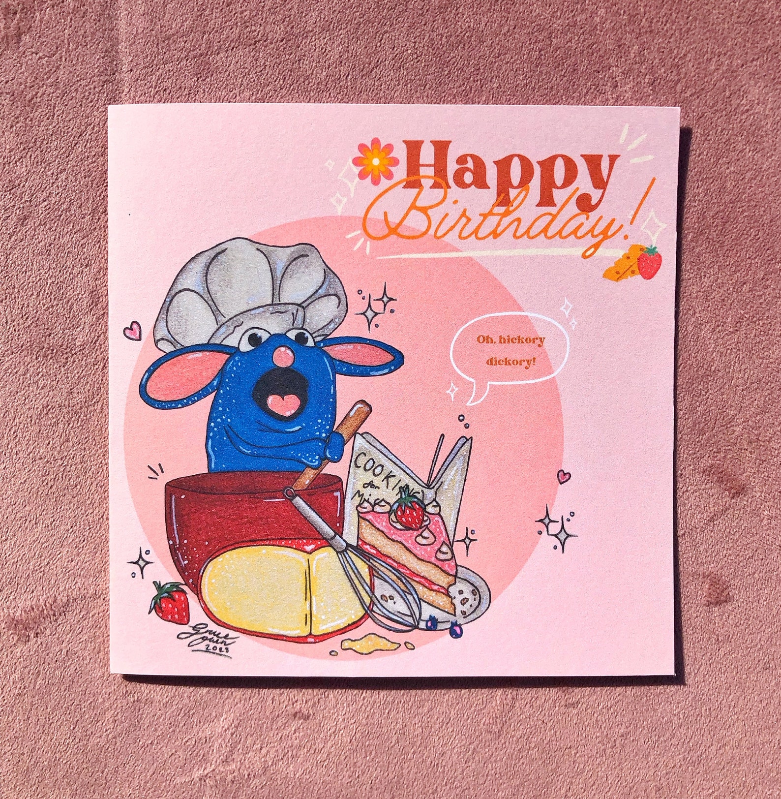 Tutter Mouse Baking Birthday Card Greetings Card by Graceowenart 5.8 X ...