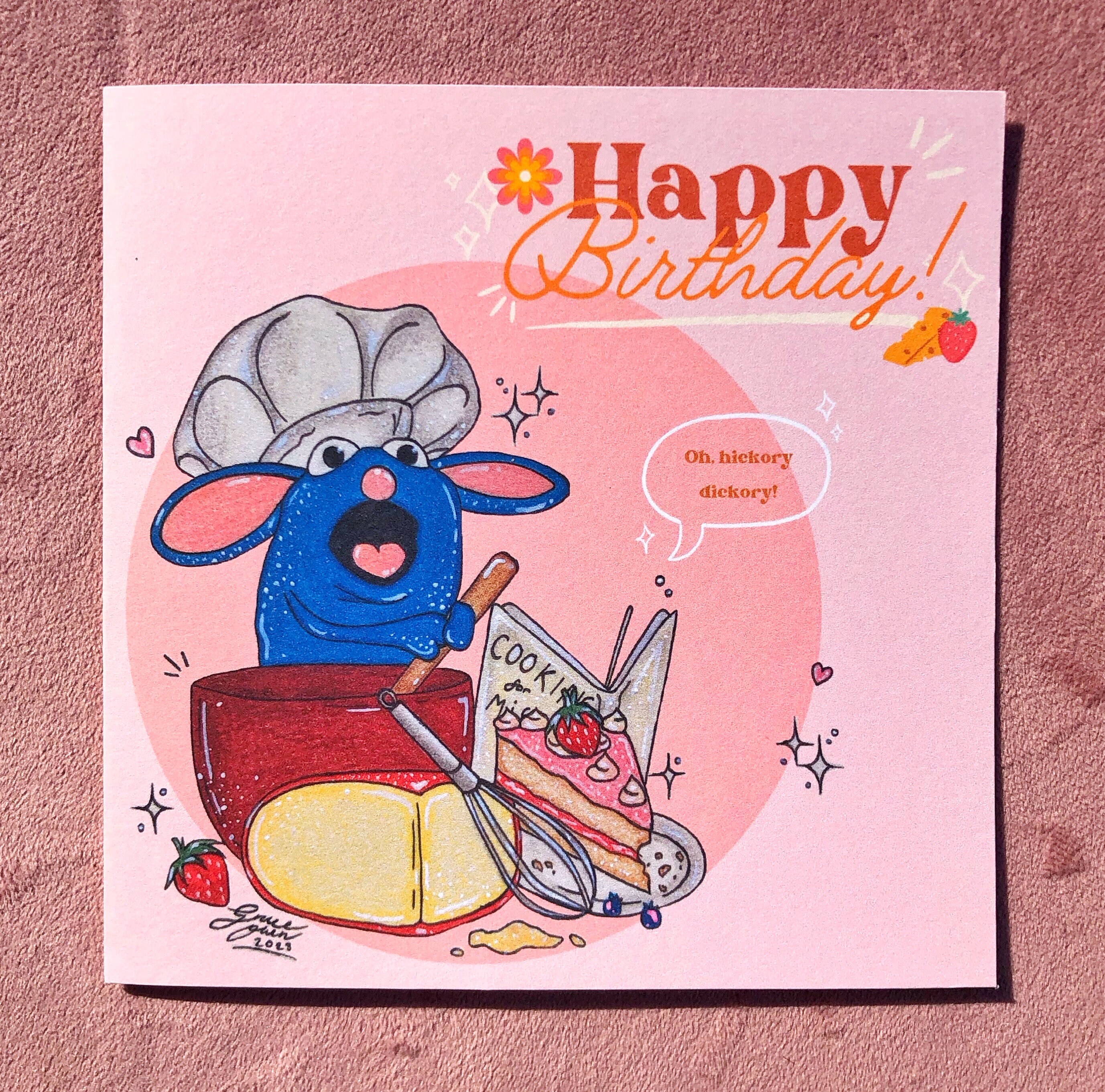 Tutter Mouse Baking Birthday Card Greetings Card by Graceowenart 5.8 X ...