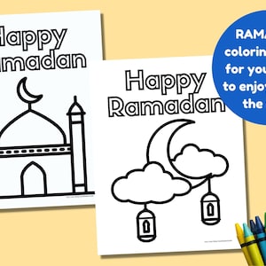 Ramadan Coloring Pages for Kids Set 1. Print and Color Activity Craft ...