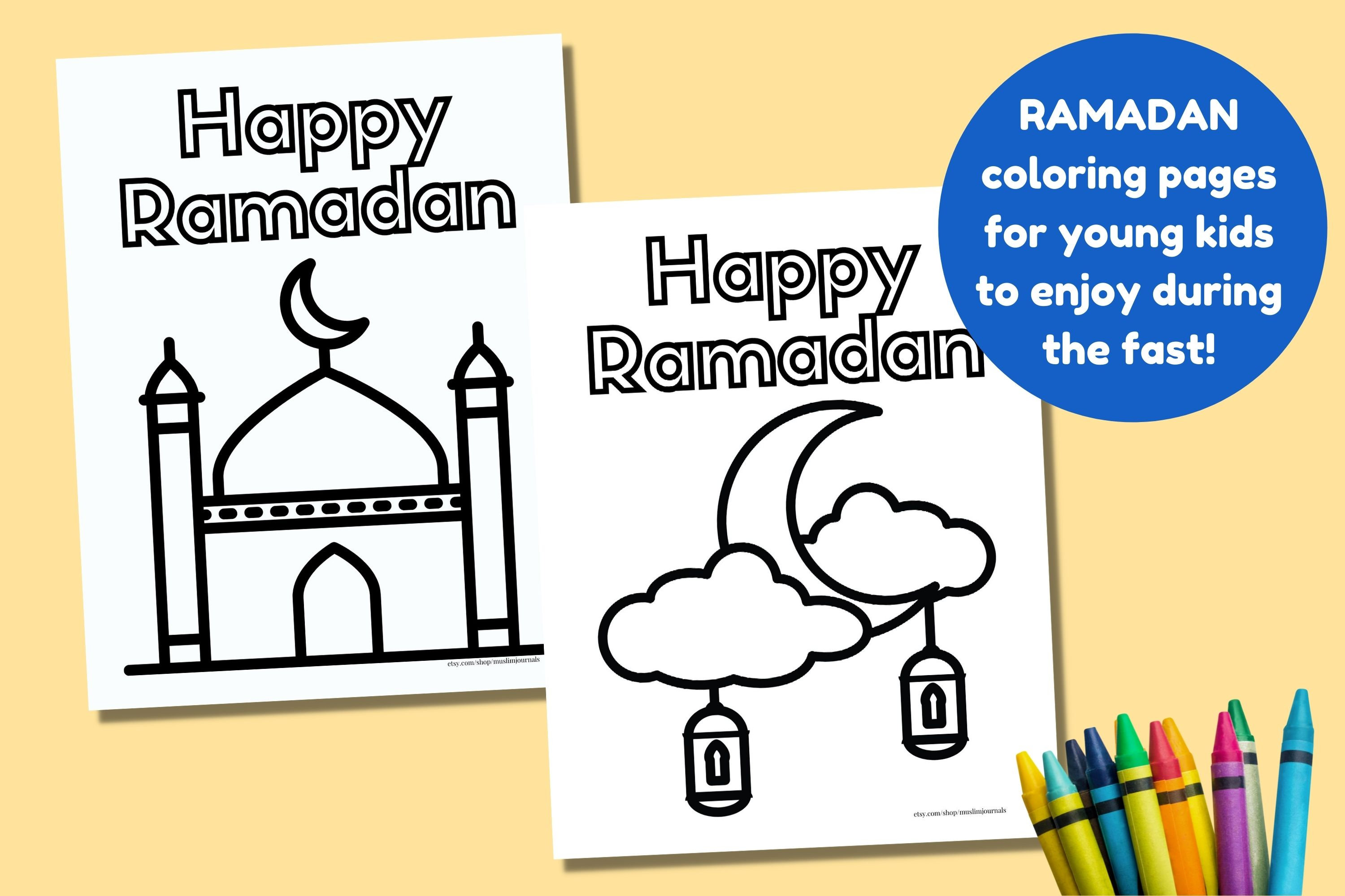 Ramadan Coloring Pages for Kids Set 1. Print and Color Activity Craft ...