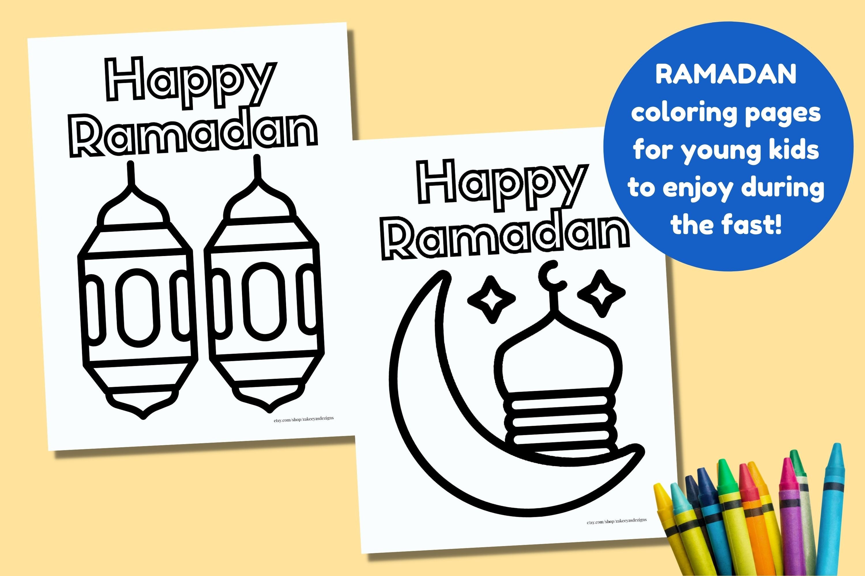 Ramadan Coloring Pages for Kids Set 2. Print and Color Activity Craft ...
