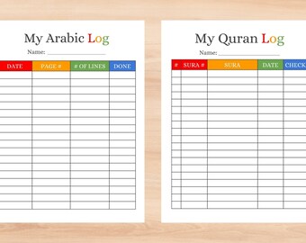 Printable Juz Amma Quran Log Charts for Muslim Kids in 3 Color Choices ...