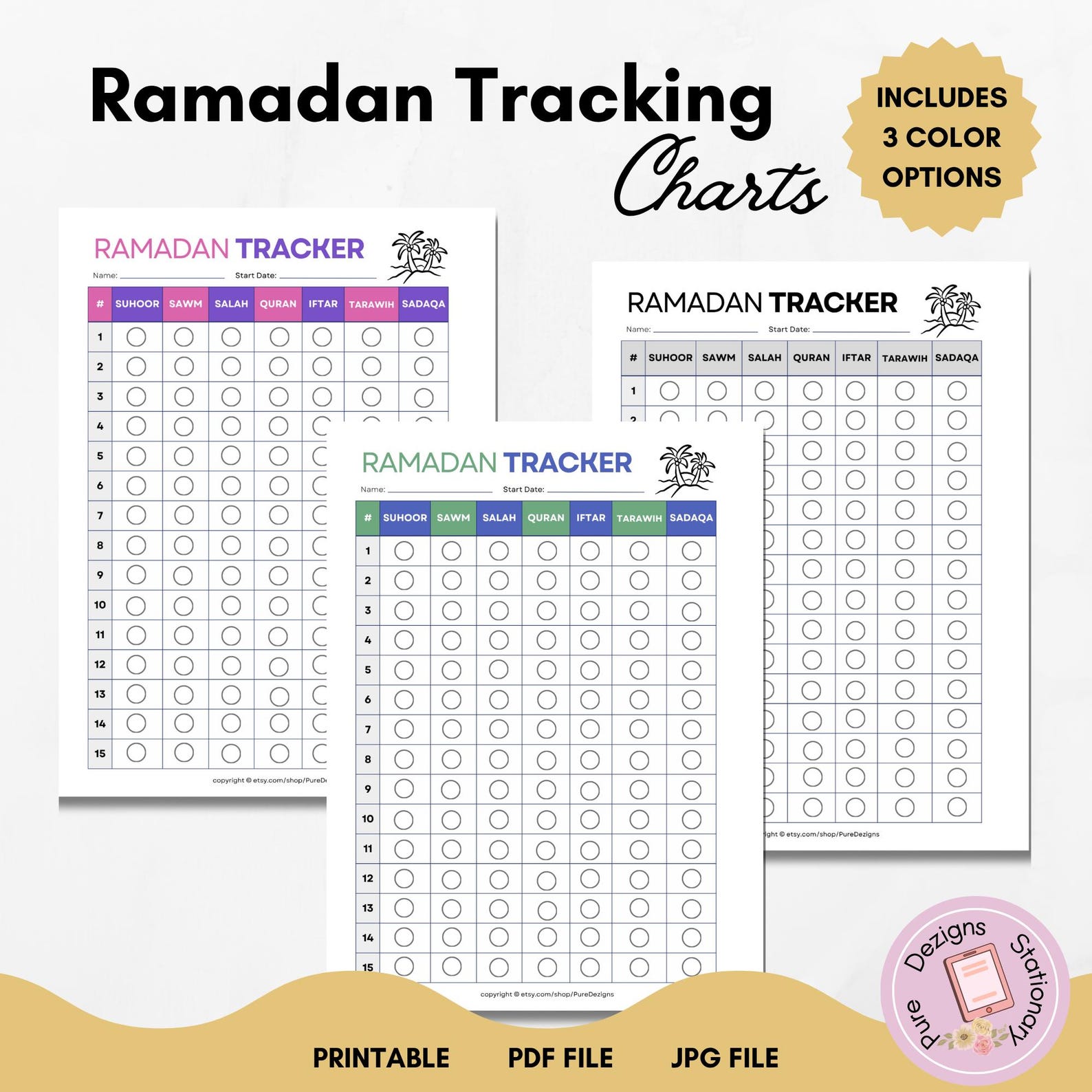 Ramadan Chart Printable Digital Tracker for Kids: Homeschool and ...