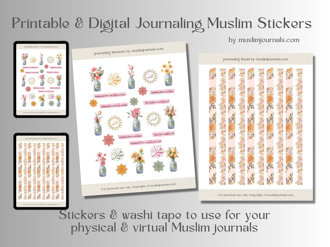 Muslim Journaling Stickers, Prophet SAW Stickers, Goodnotes Stickers ...