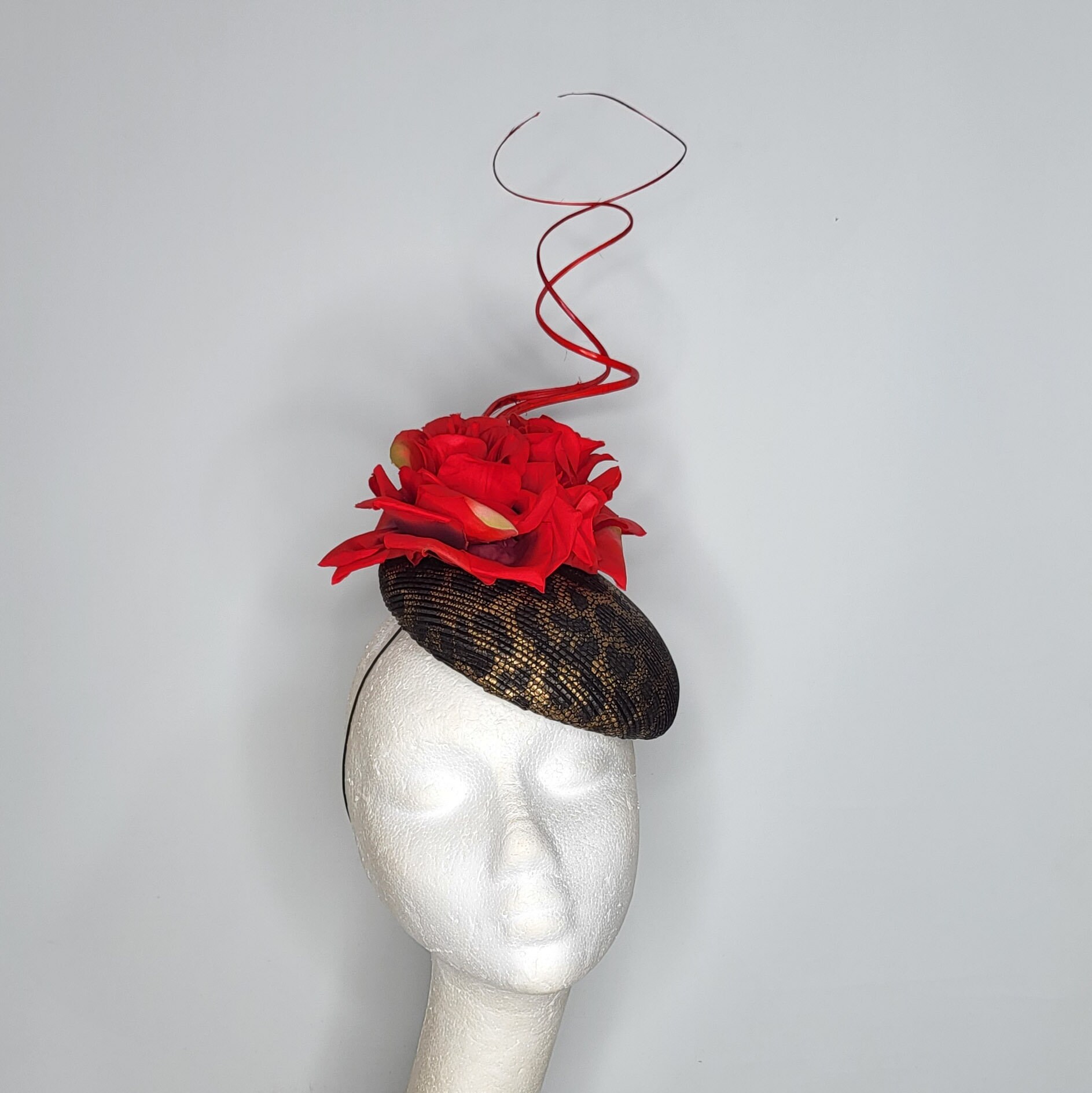 Leopard Print and Red Fascinator - Etsy