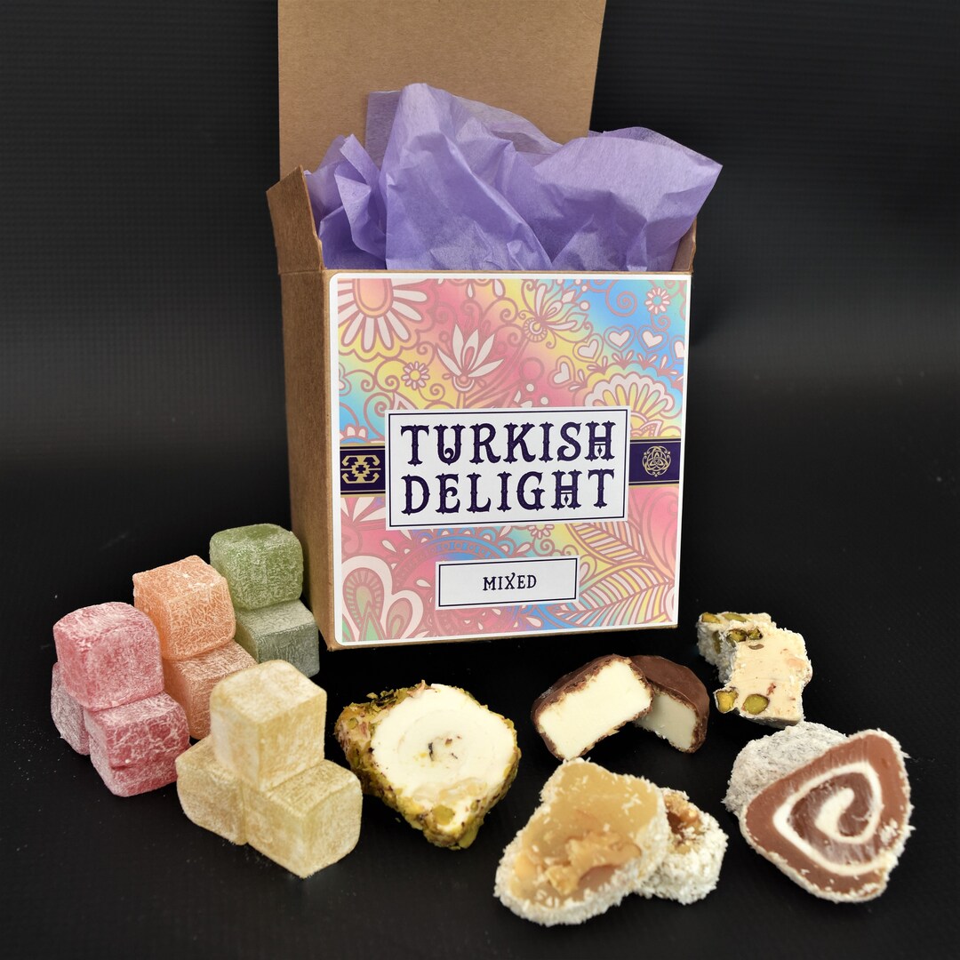 Turkish Delight Mixed Flavoured 400g in a Hand Crafted - Etsy