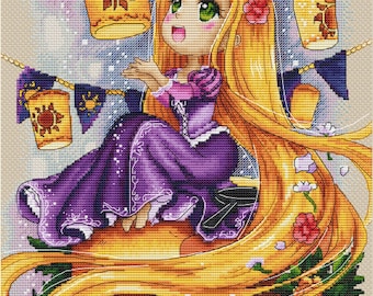 Tangled Rapunzel Cross Stitch Pattern - Etsy