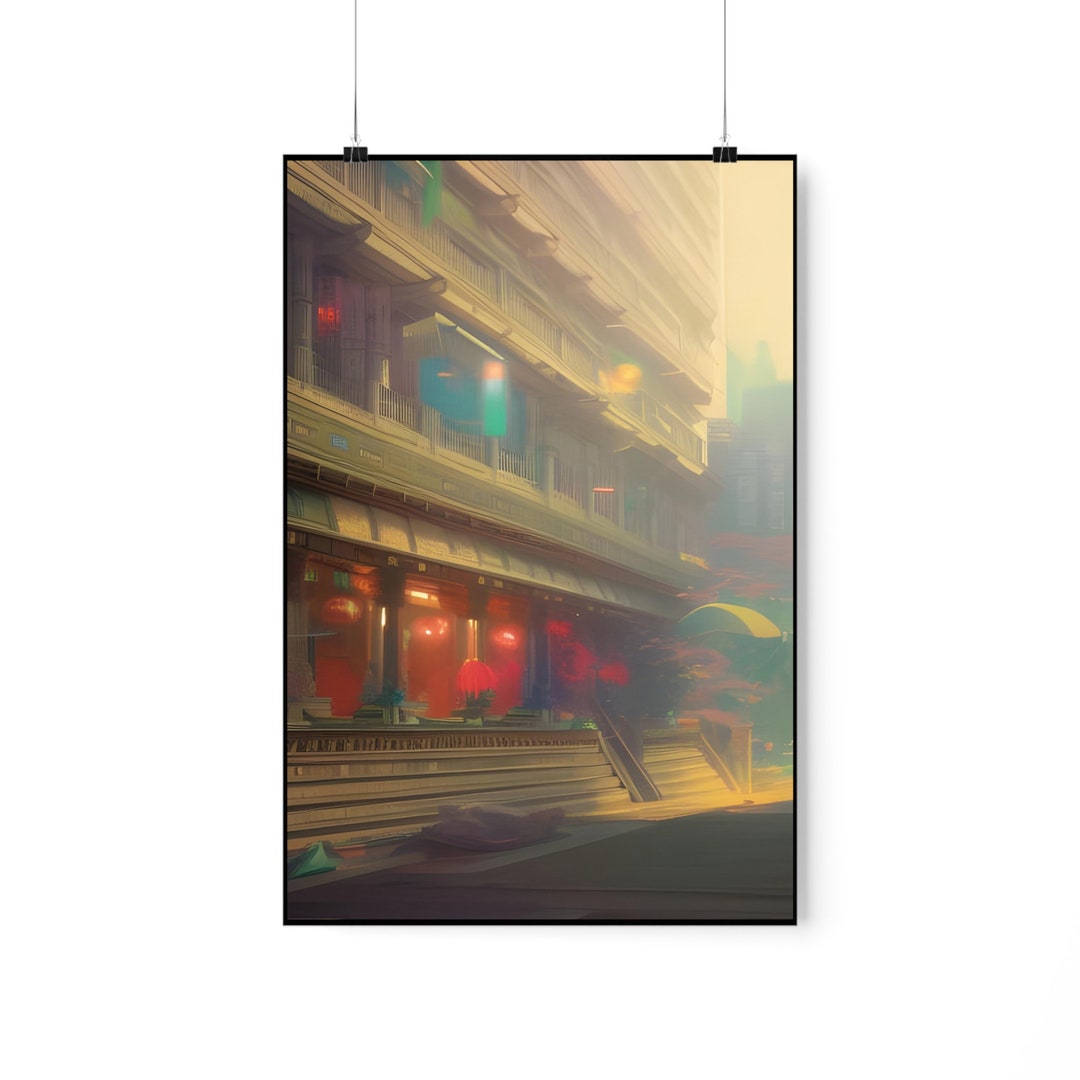 Vaporwave Building - Vaporwave Art Poster - Etsy