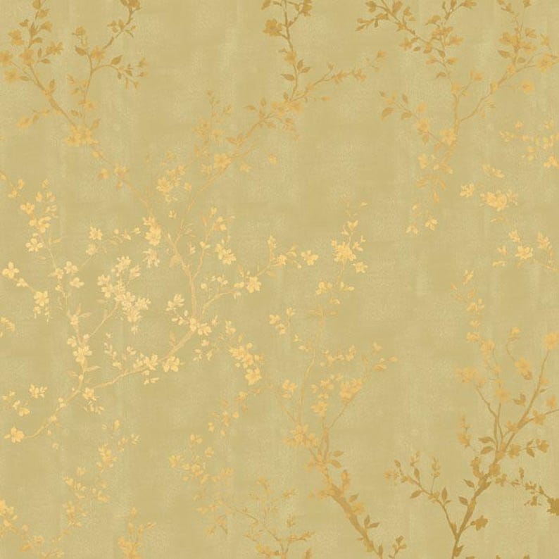 Beige & Gold Metallic Cherry Blossom Wall Mural Hanami, Luxury ...