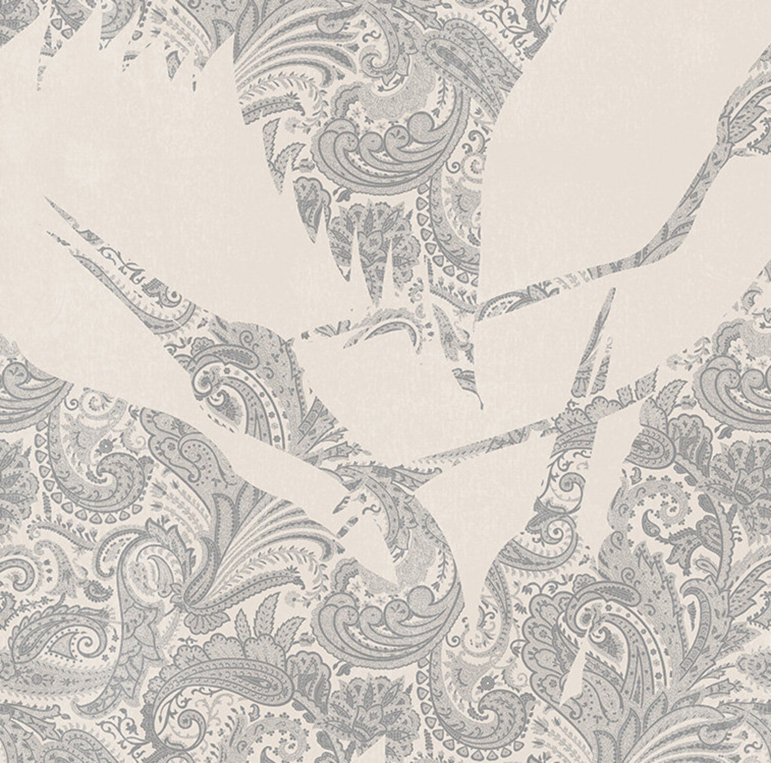 Beautiful Cream Heron Bird Wallpaper, Chinoiserie Luxury Removable Peel ...