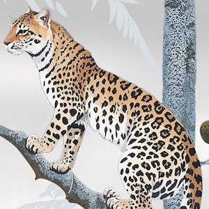 Silver Jungle Leopard Wallpaper, Luxury Metallic Wall Mural - Etsy