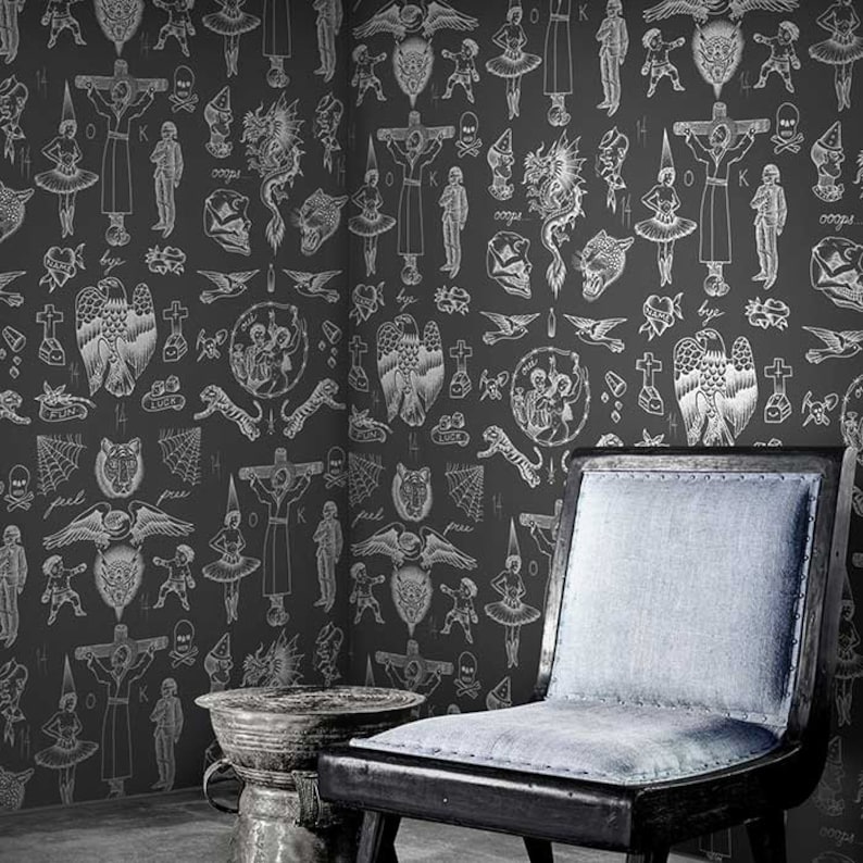 Tattoo Flash Wallpaper Peel&stick Self Adhesive Designer - Etsy