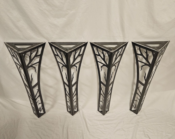 Branch Pattern Steel Bench or Coffee Table Legs for Live Edge Furniture ...
