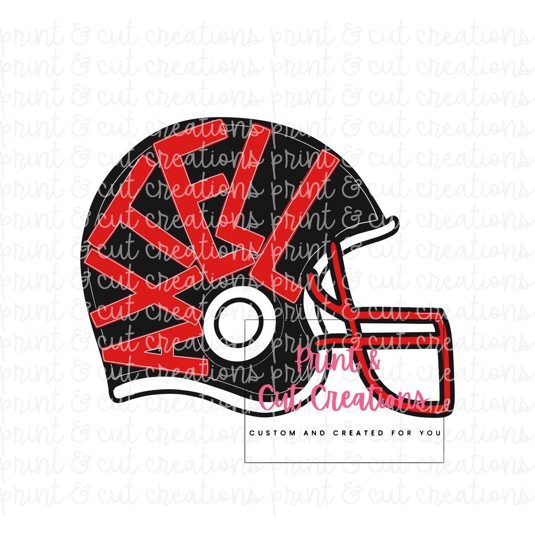 Axtell Football Helmet PNG: Red & Black Game Day Design (digital ...