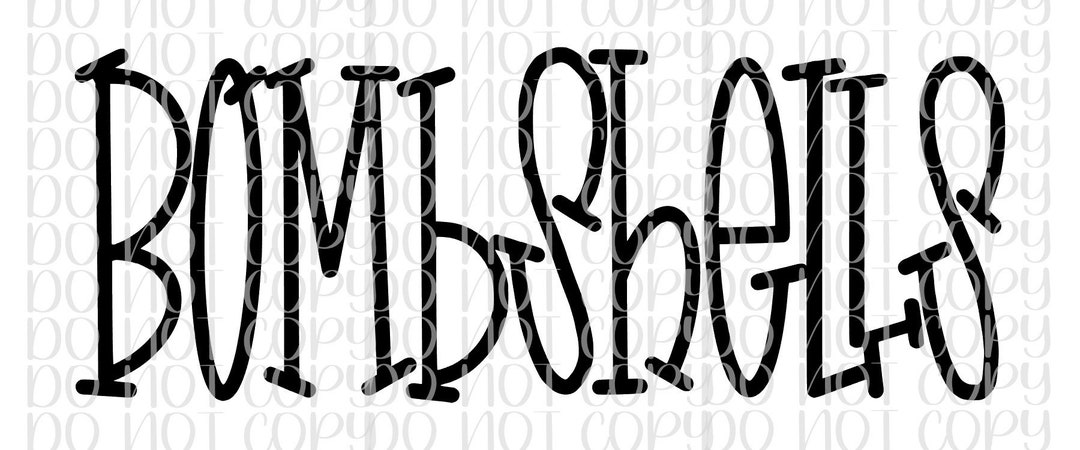 Bombshells | Cutesy Font | Mascot | DTF | Sublimation | Heat Transfer ...