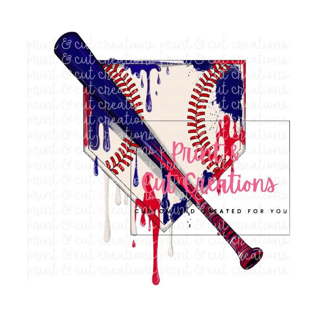 Baseball Ice Cream Drip PNG: Navy and Red Design (digital Download) - Etsy