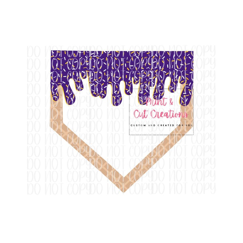 Purple Gold Sprinkle Drip Numbers: Baseball Life Design (digital ...