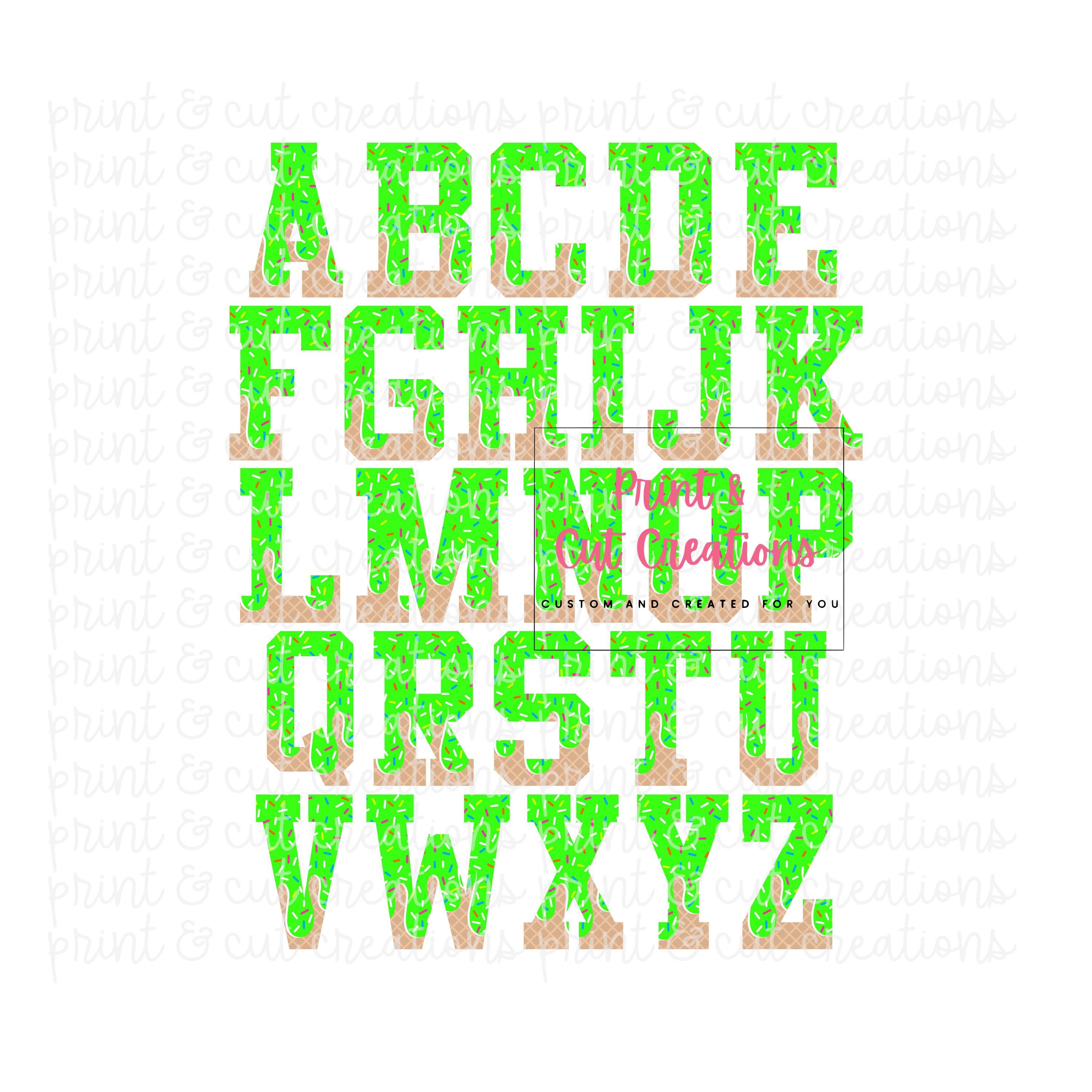 Neon Green Drip Alphabet Letters PNG: Baseball Mom Clipart (digital ...