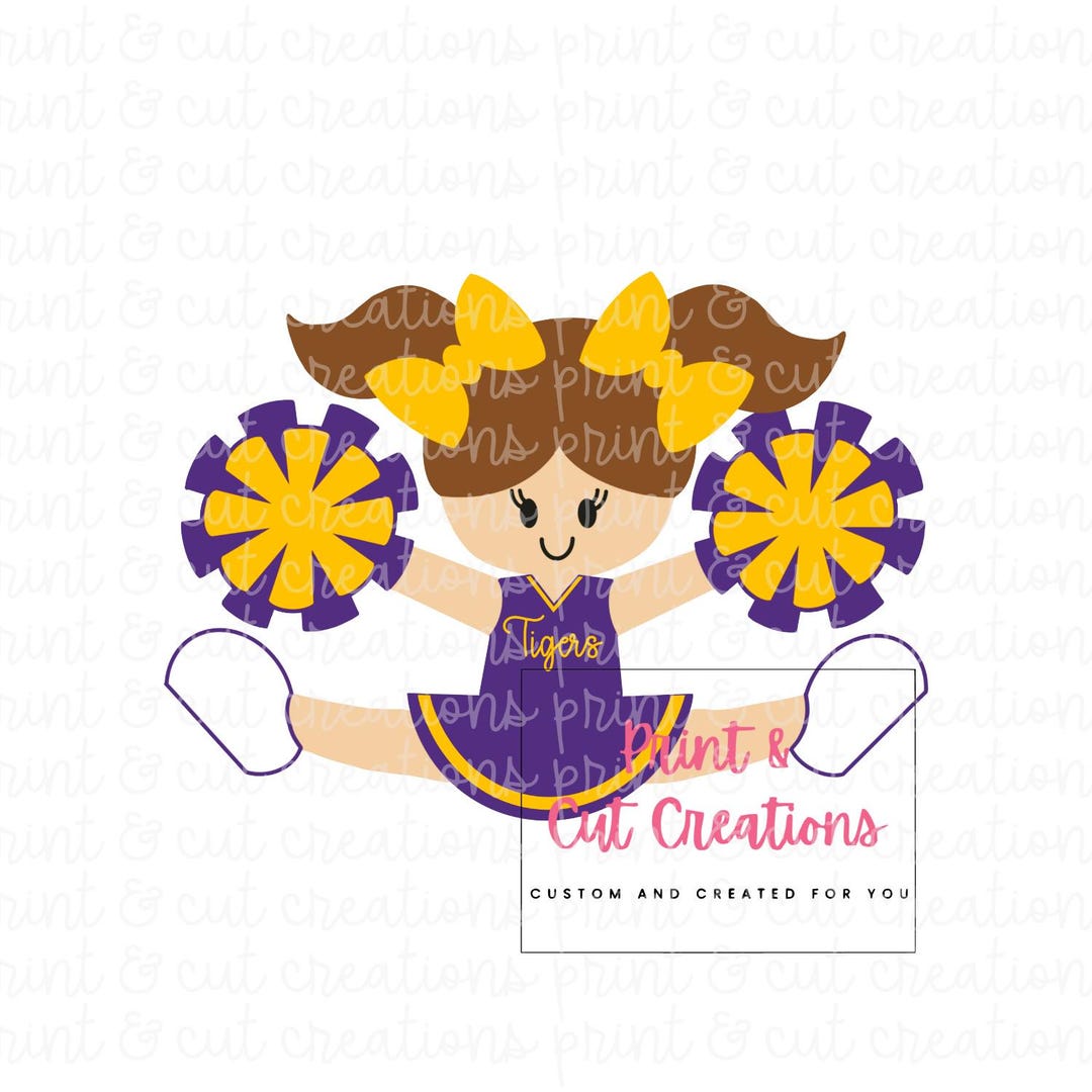 Tigers Cheer PNG: Purple and Gold Cheerleader (digital Download - Etsy