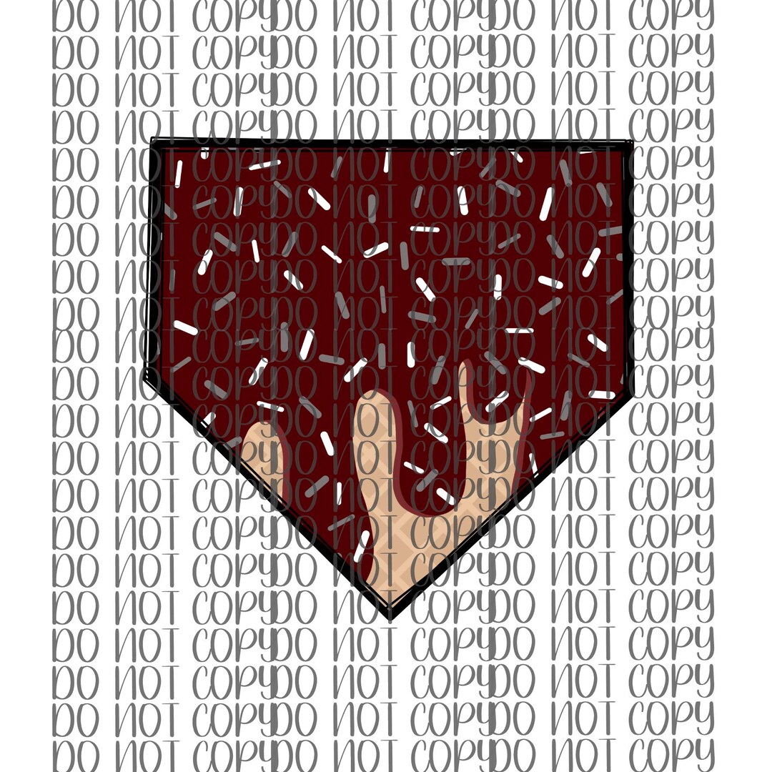 Maroon Sprinkle Drip Home Plate Baseball Life Custom Drawn Sprinkle ...