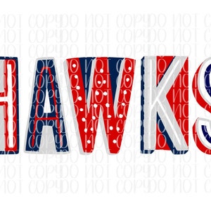 Hawks Mascot: Funky Font Sublimation Design (digital Download) - Etsy