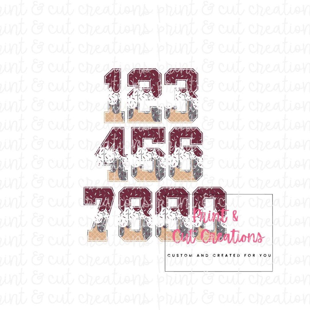 Maroon and White PNG | Maroon Drip Numbers PNG | Baseball Drip Numbers ...