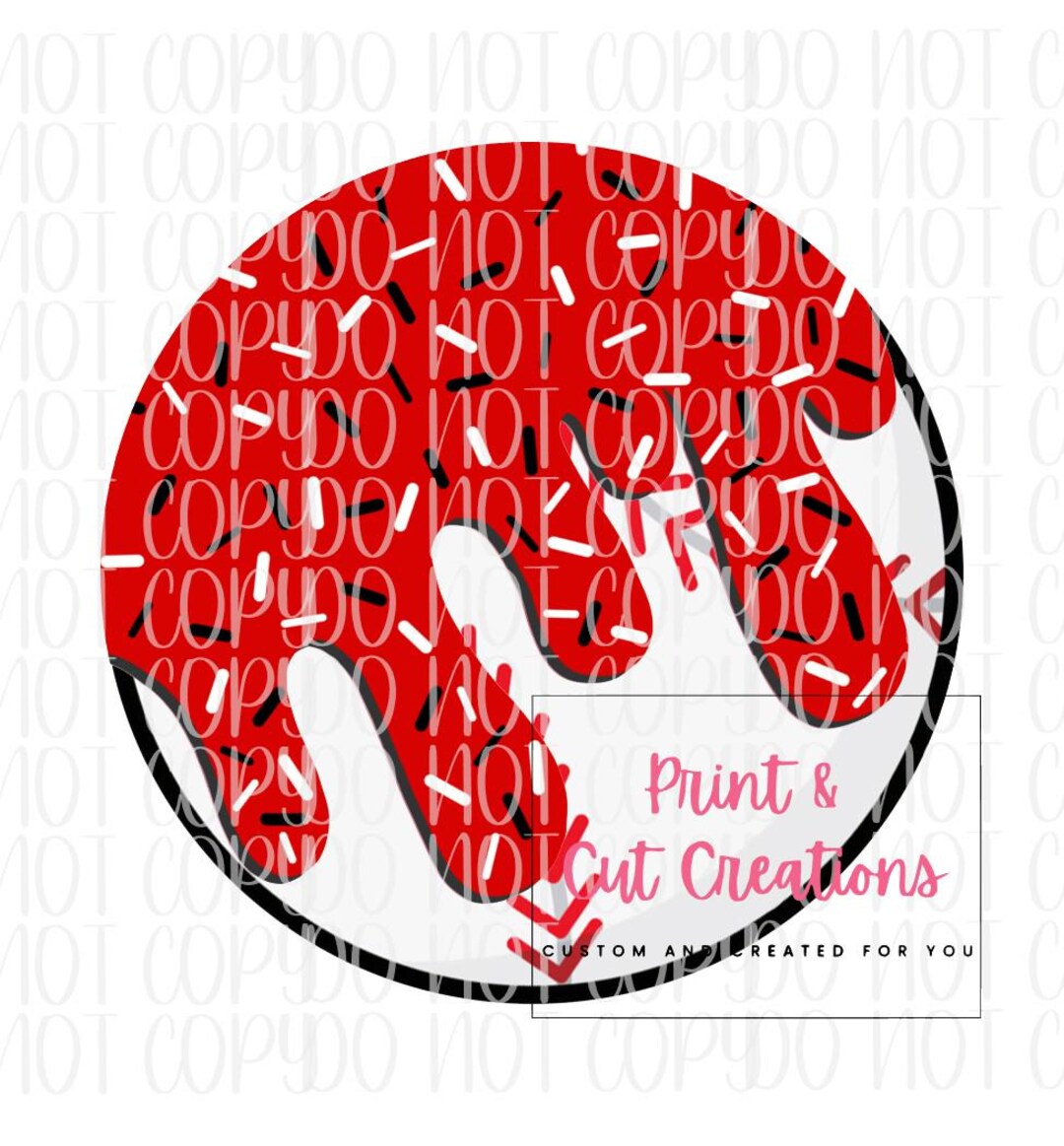 Red Ice Cream Drip Sprinkle Baseball | Cotton Candy Vanilla Strawberry ...