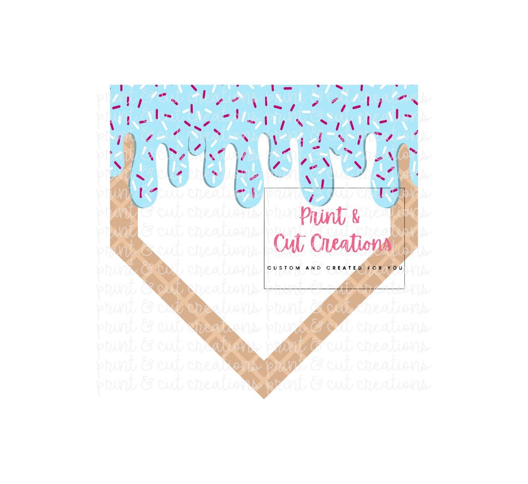 Ice Cream Drip PNG: Light Blue Sprinkle Design (digital) - Etsy