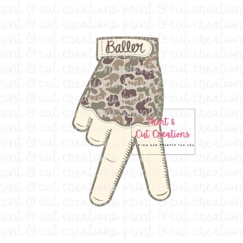 Neutral Camo Baller Glove PNG: Baseball Clipart (digital Download - Etsy