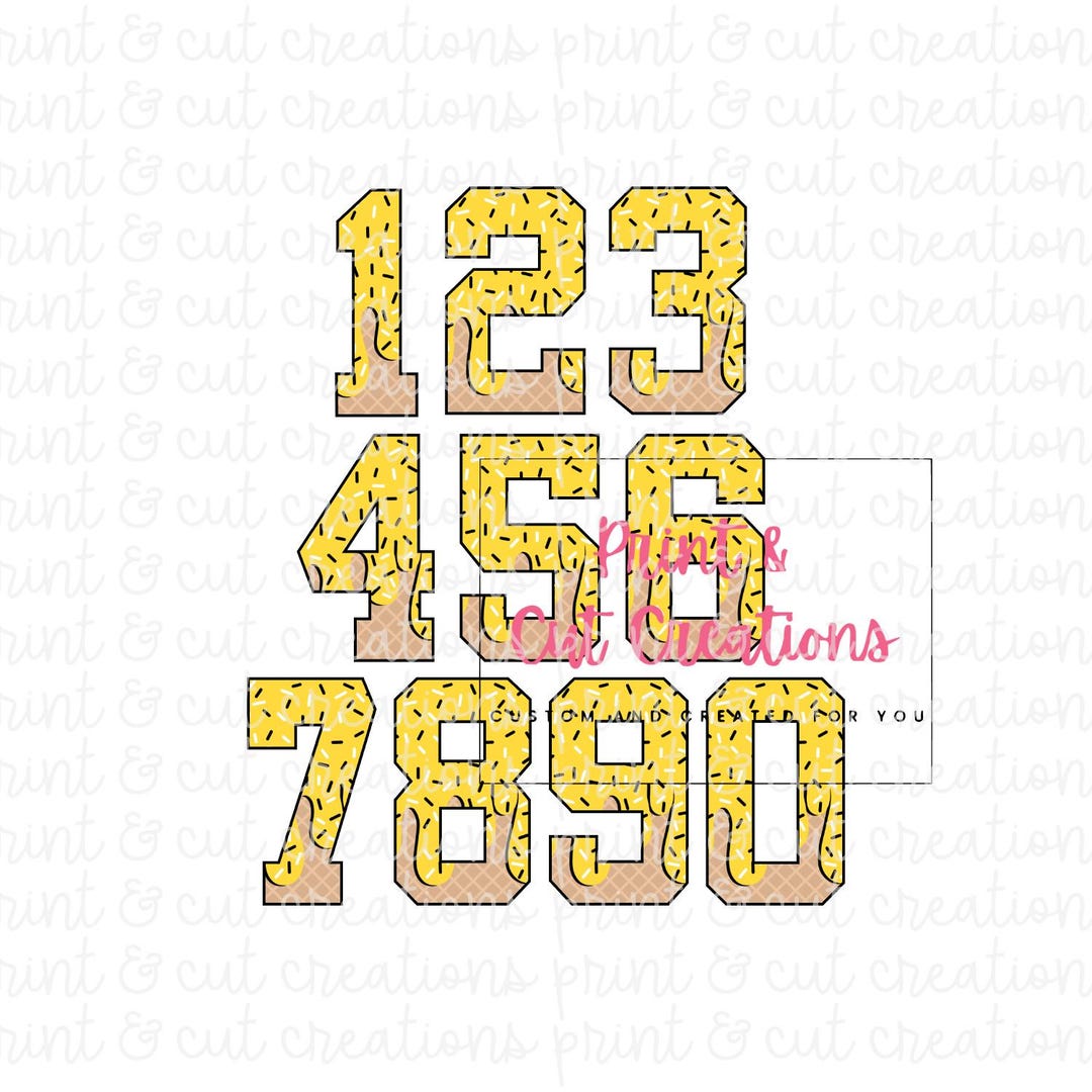 Gold Black Sprinkle PNG Black Gold Sprinkle Drip Number Set 0-9 ...