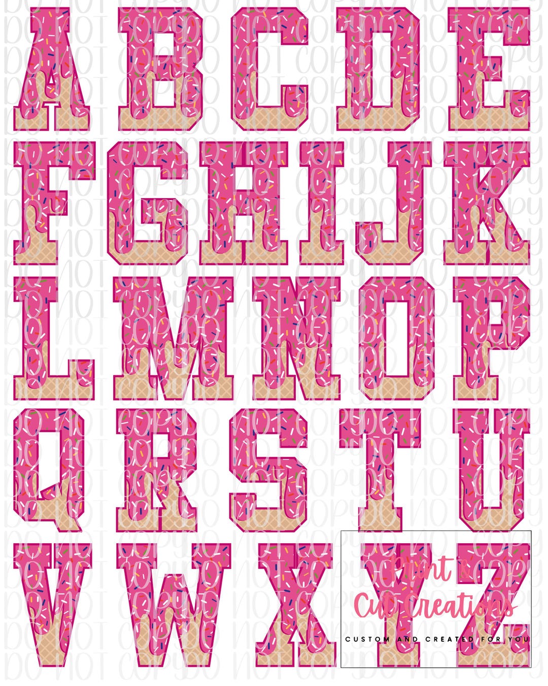 Pink Sprinkle Drip Alphabet | Strawberry Drip Alpha | Baseball Life ...