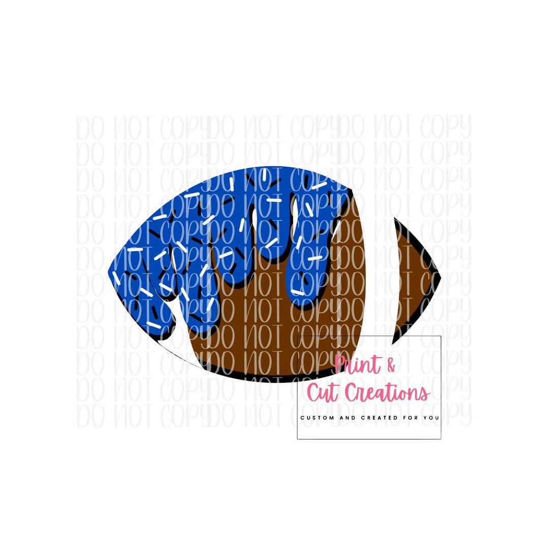 Blue Drip Football PNG: Royal Black Sprinkle Design (digital Download ...