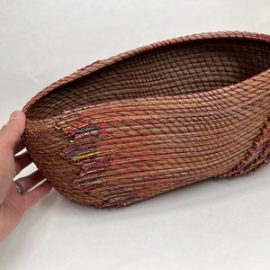 Oblong Redtone Pine Needle Basket - Etsy