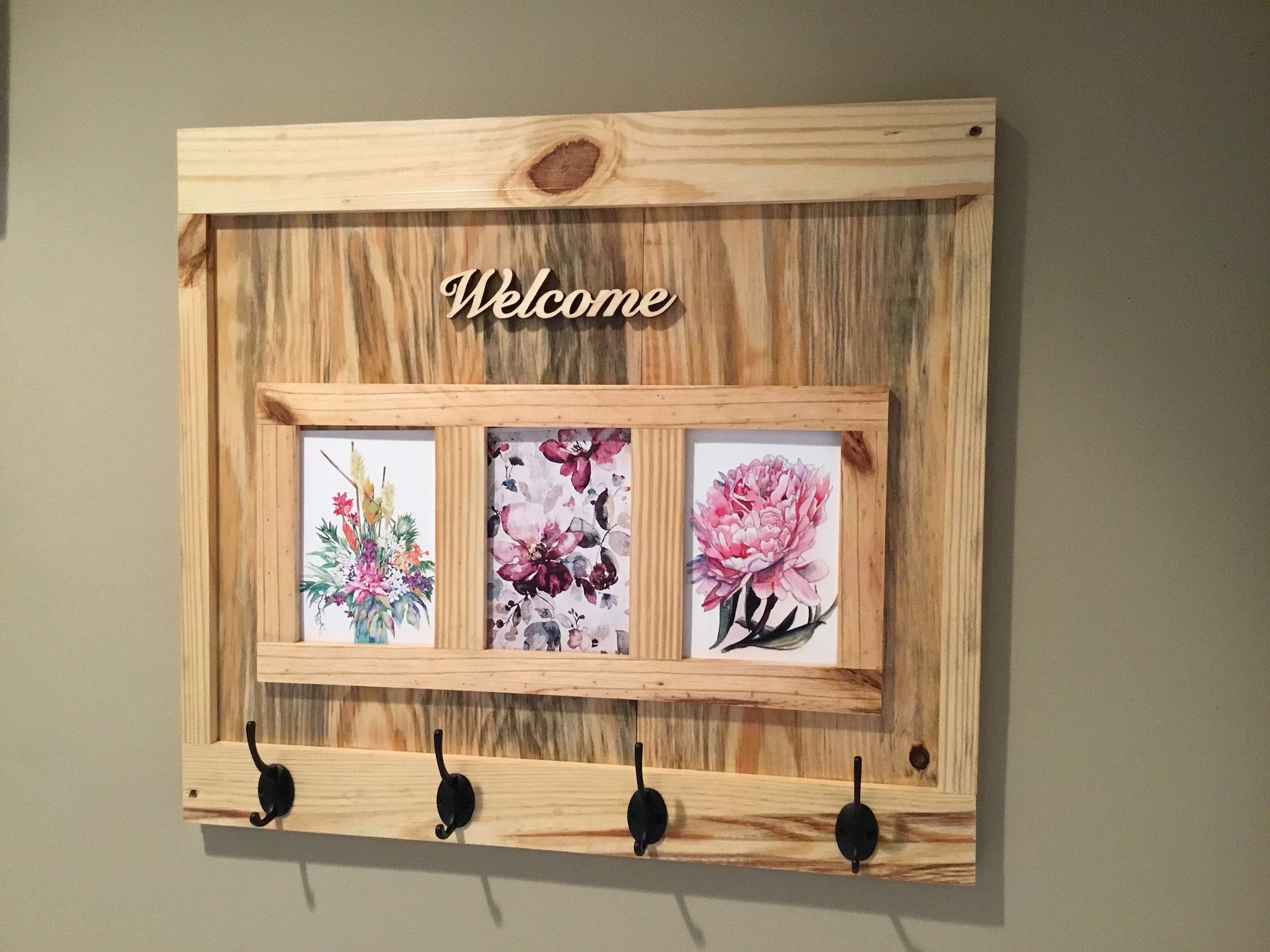 Picture Frame Photo Coat Rack Distressed Weathered Farmhouse - Etsy