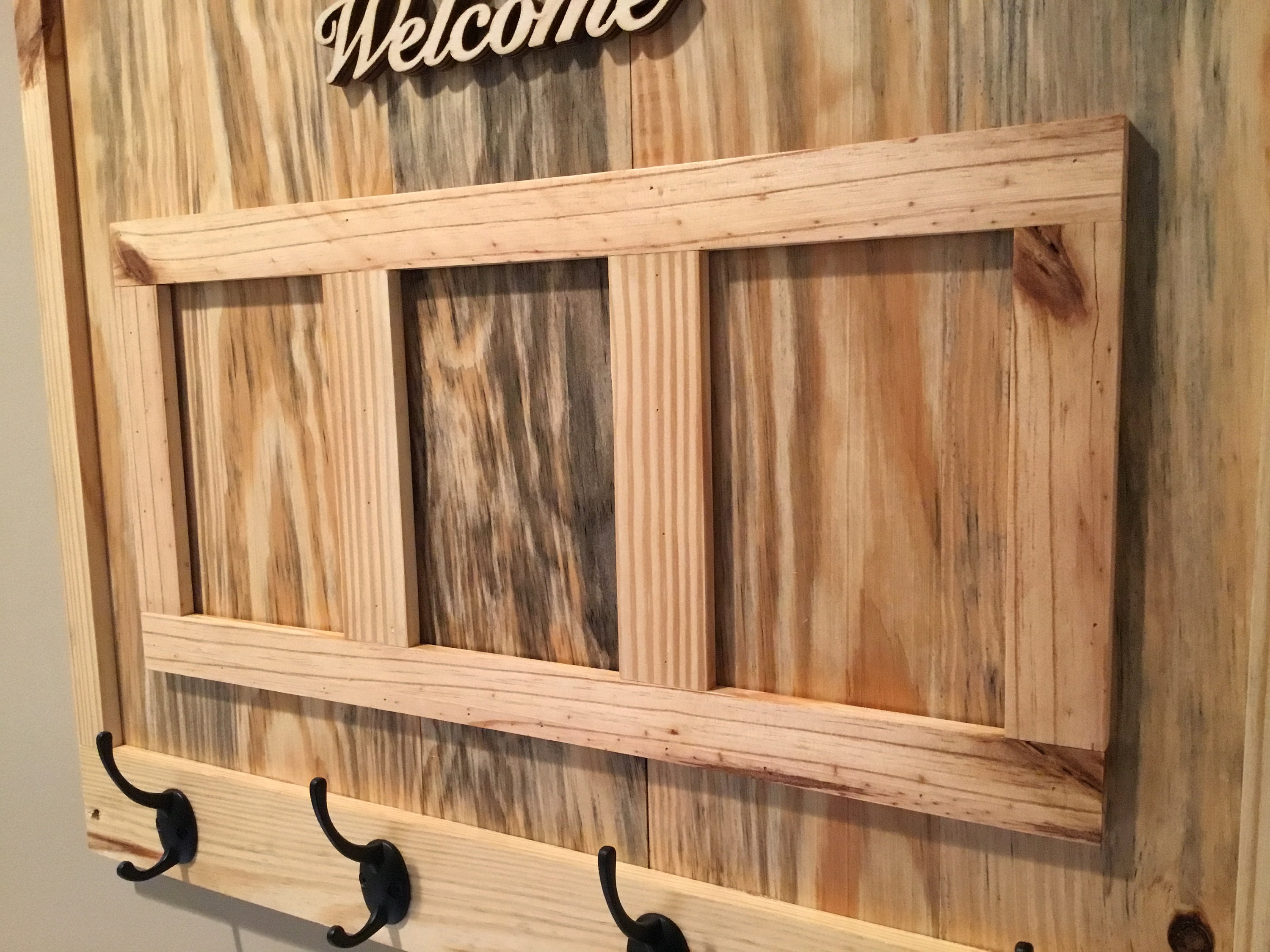 Picture Frame Photo Coat Rack Distressed Weathered Farmhouse - Etsy