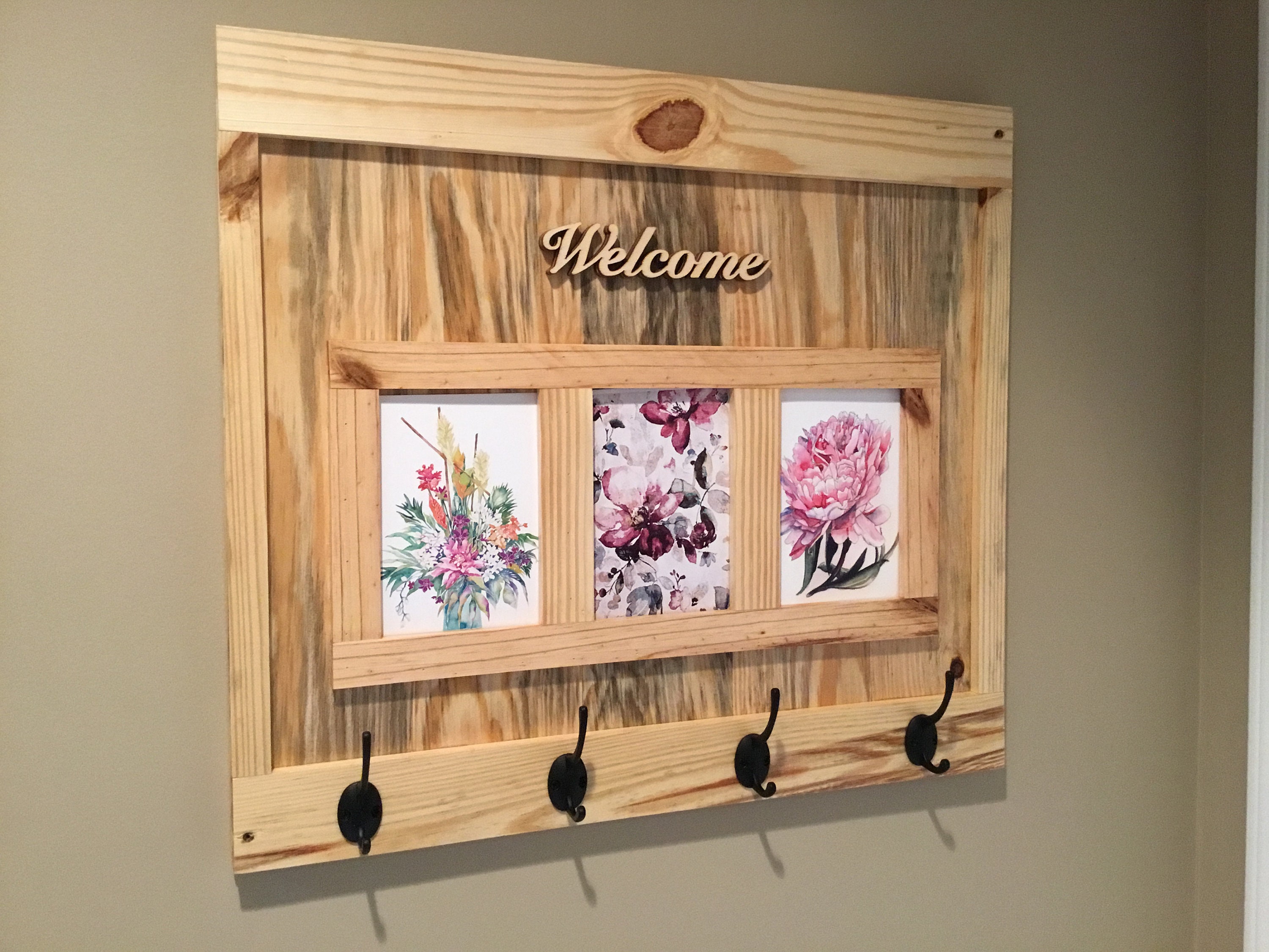 Picture Frame Photo Coat Rack Distressed Weathered Farmhouse - Etsy