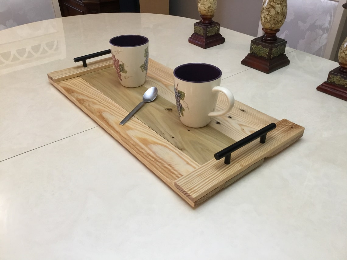 Coffee Serving Tray Distressed Snack Tray Rustic Farmhouse Reclaimed ...