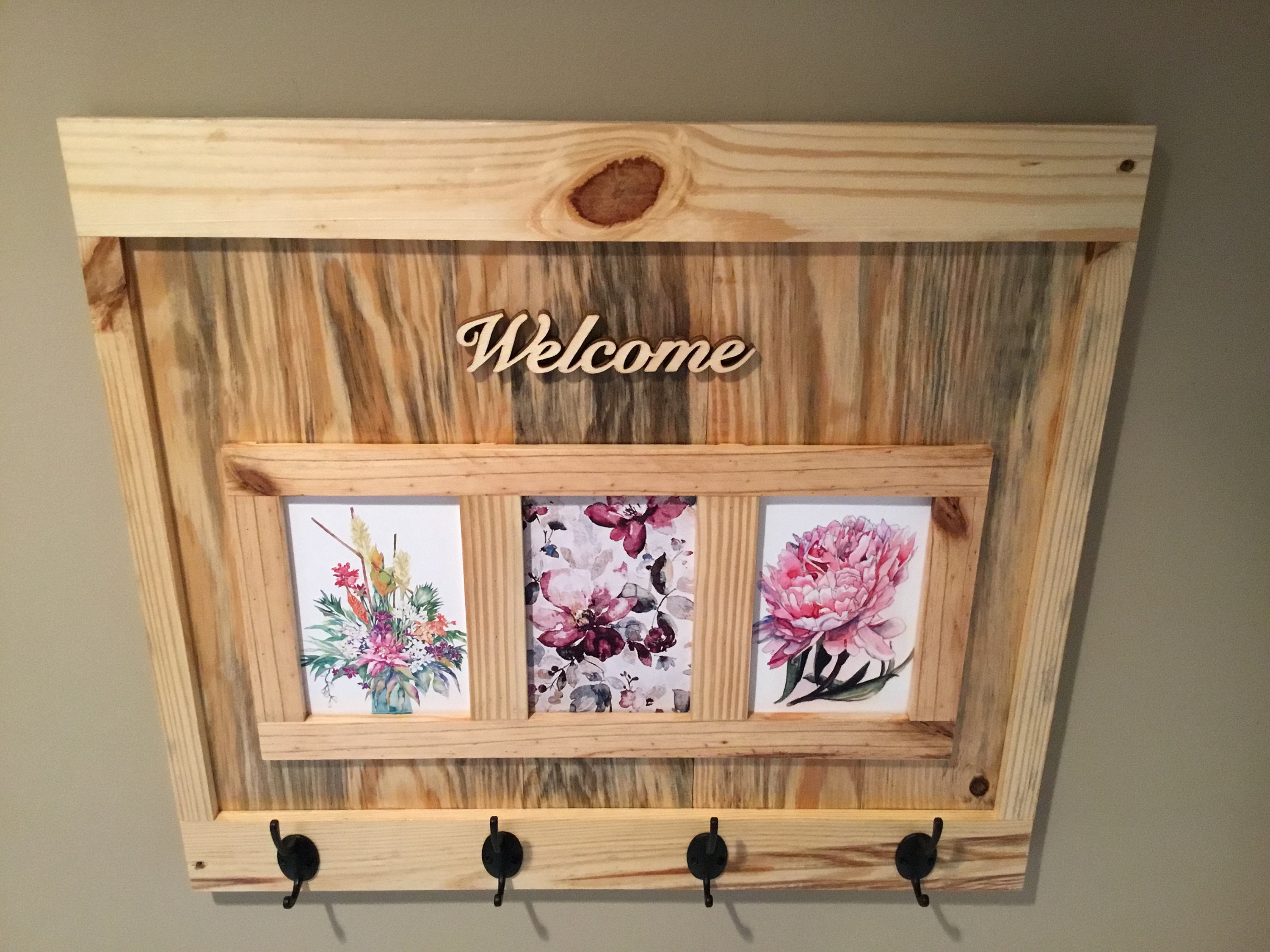 Picture Frame Photo Coat Rack Distressed Weathered Farmhouse - Etsy