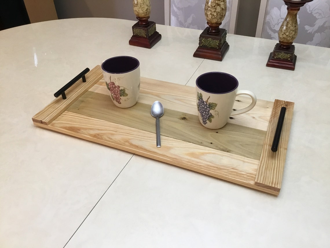 Coffee Serving Tray Distressed Snack Tray Rustic Farmhouse Reclaimed ...