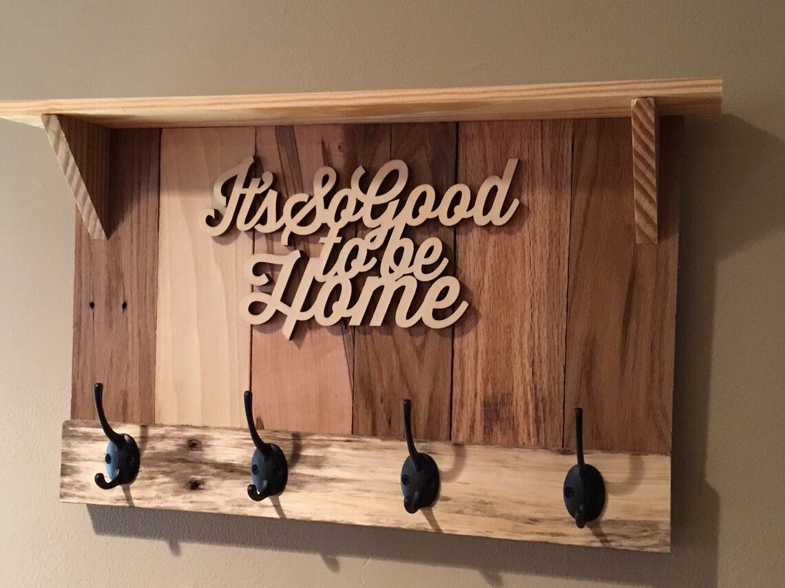 Coat Rack Welcome Sign | | With Hooks | Country Decor | Entryway Coat ...