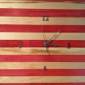 American Flag Quartz Clock Wooden Handmade Rustic Wood Sign Wall Design ...