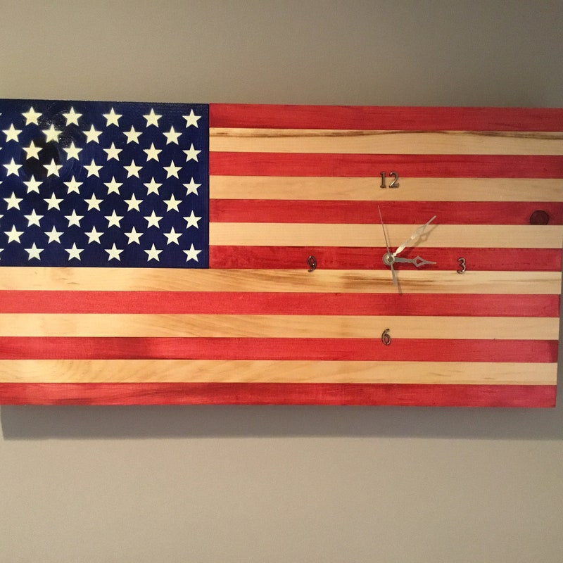 Wooden Flag Clock - Etsy
