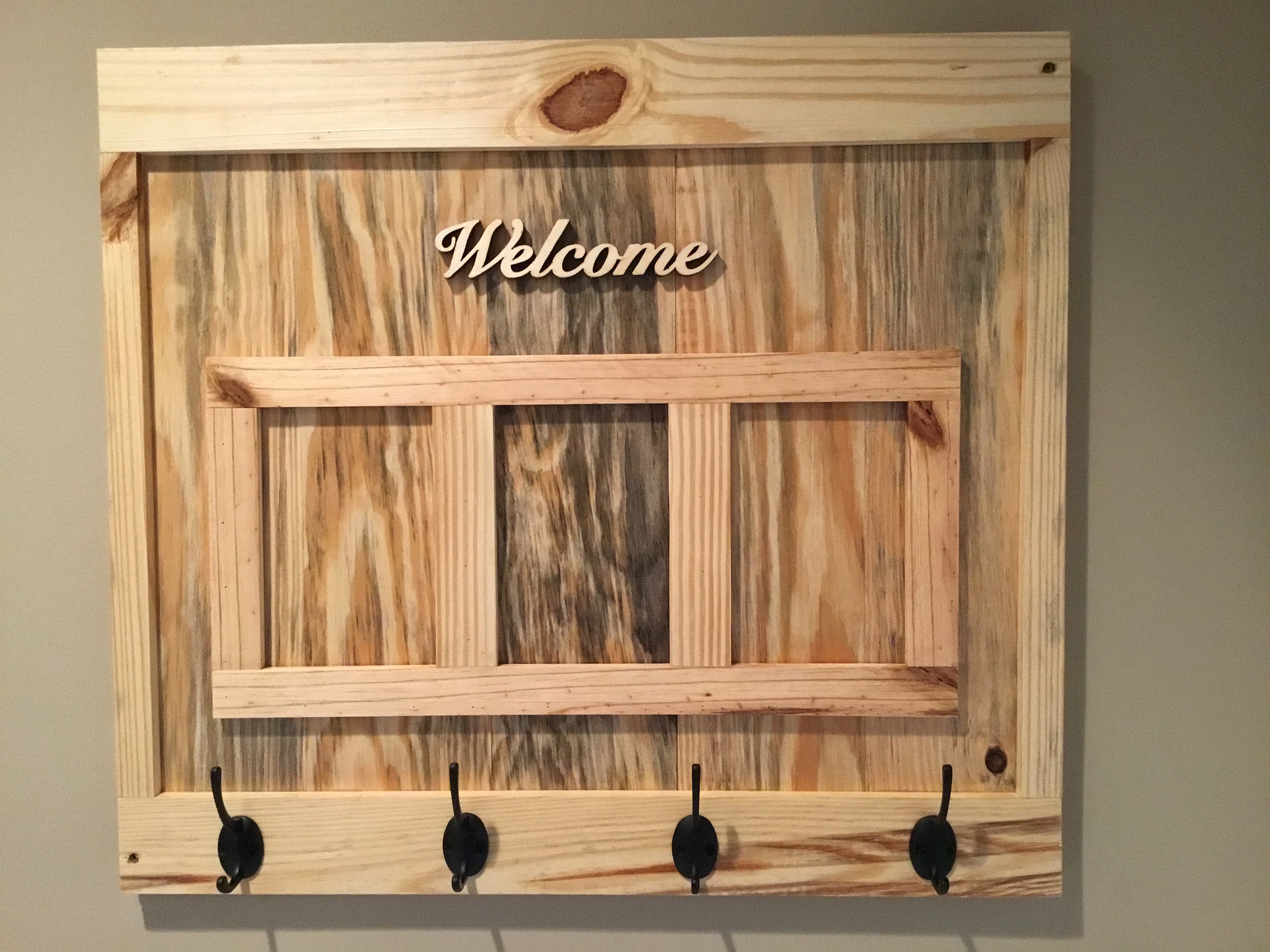 Picture Frame Photo Coat Rack Distressed Weathered Farmhouse - Etsy