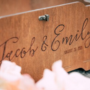 Personalized Wedding Card Box With Slot & Lock, Wooden Card Box for ...
