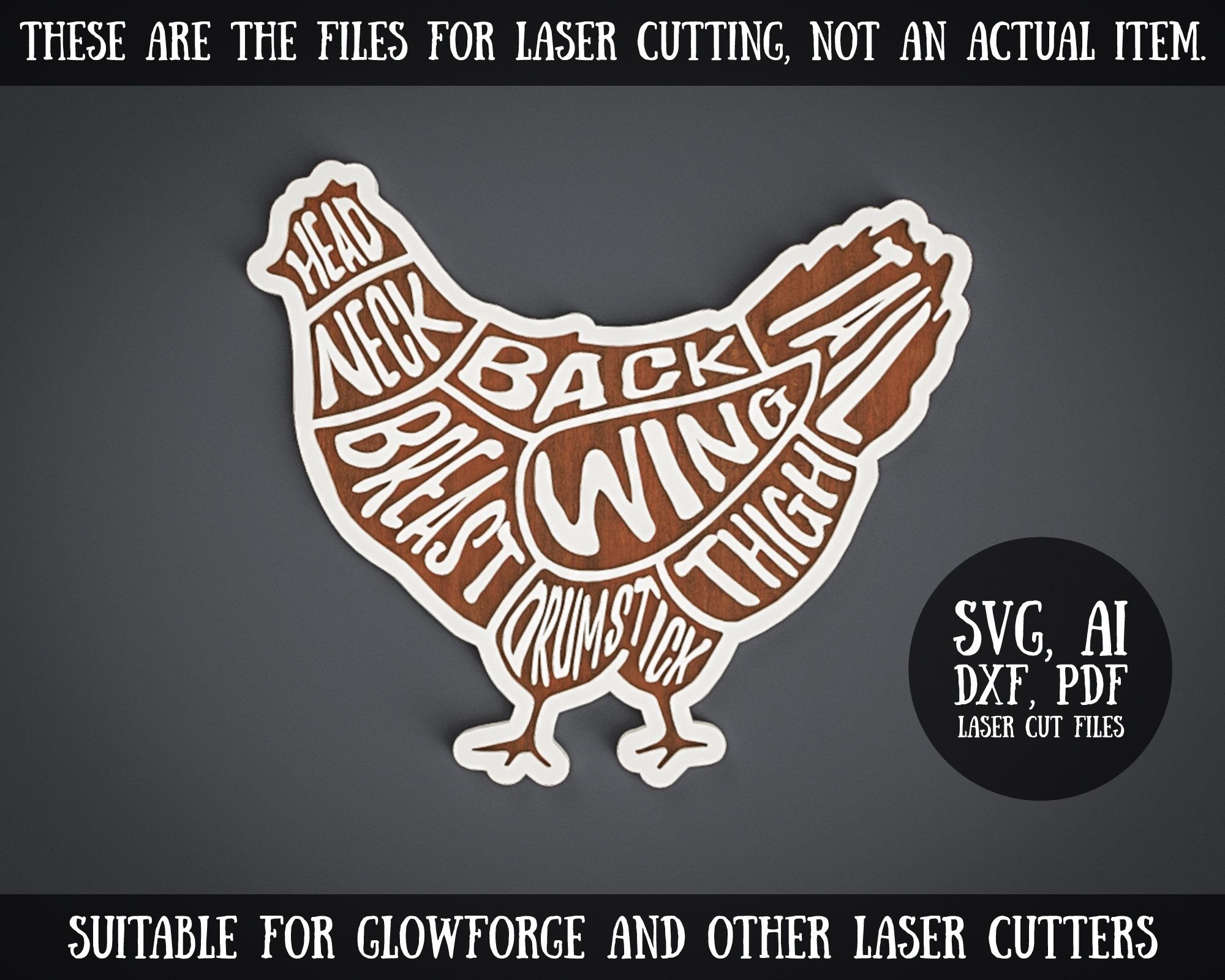 Chicken Anatomy Laser Cut File (svg, Ai, Dxf, Pdf) - Etsy UK