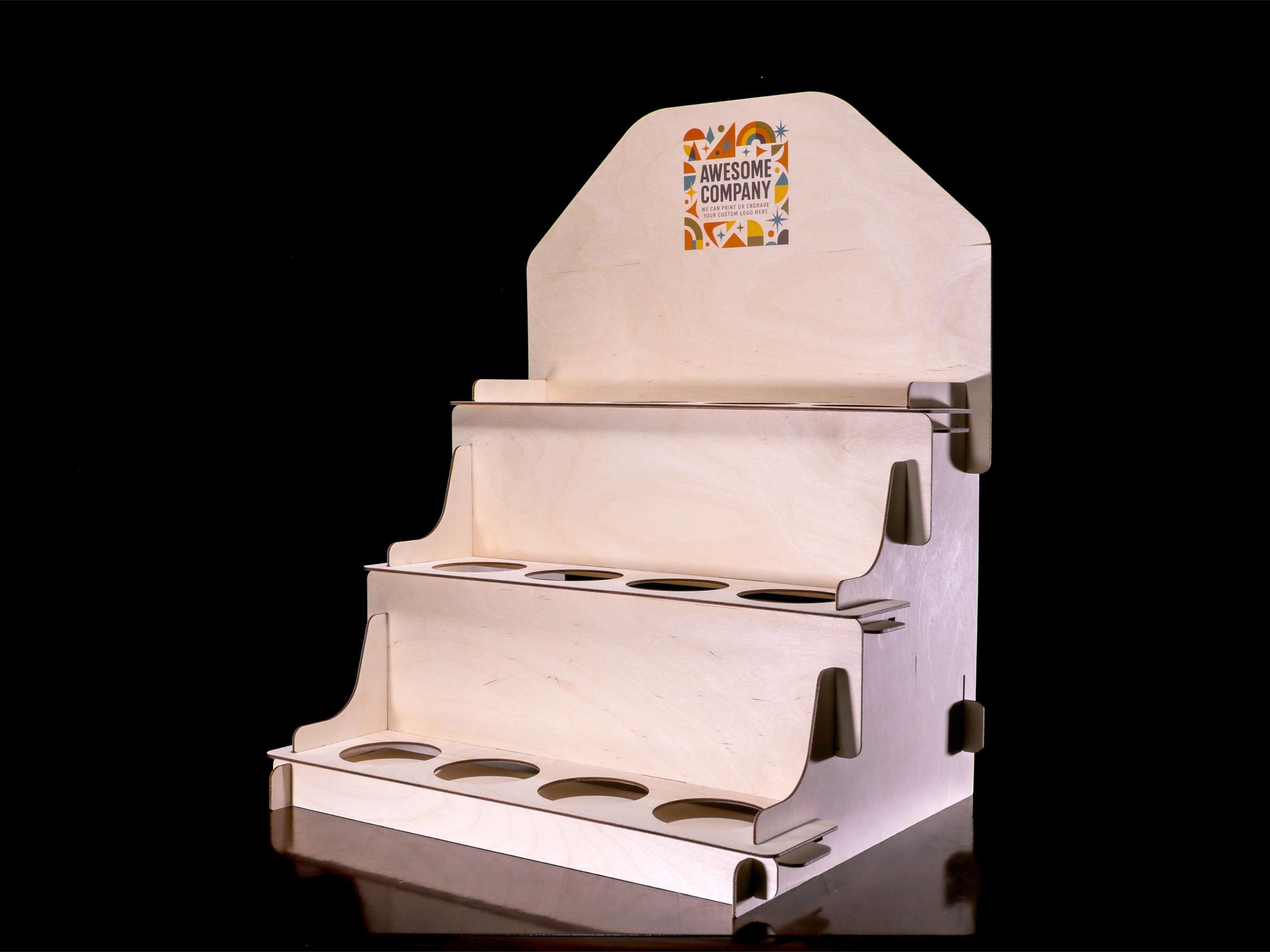 Tumbler Display Stand for Markets & Shops - Tiered Countertop Cup Rack ...