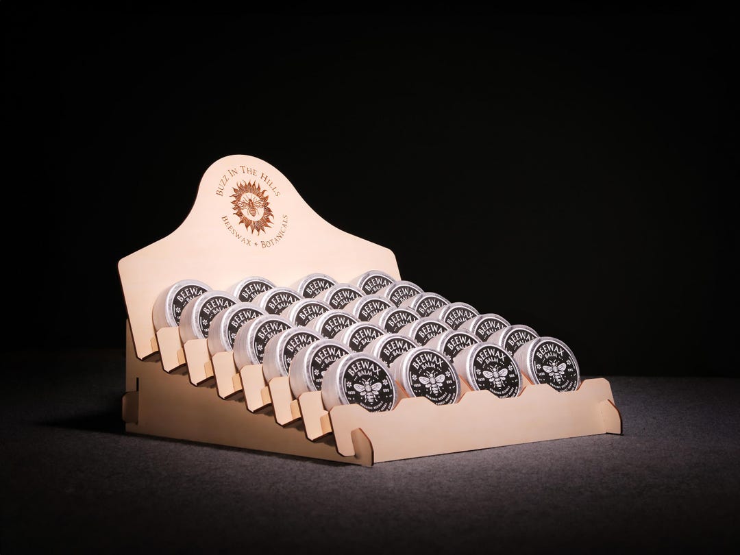 Display Stand for 2 Oz Tins | Customizable Wooden Salve Display Stand ...