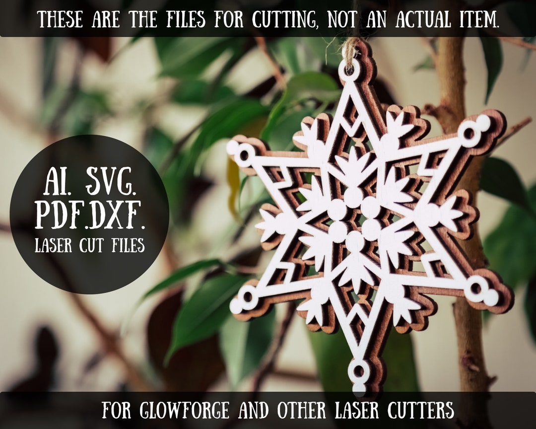 Snowflake SVG Christmas Tree Ornament Svg, Glowforge Christmas SVG ...