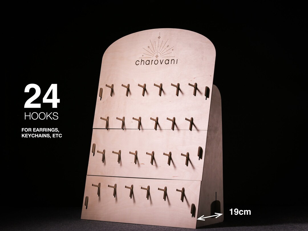 Keychain Display, Key Ring Holder, Keychain Stand, Wood Trinket Holder ...